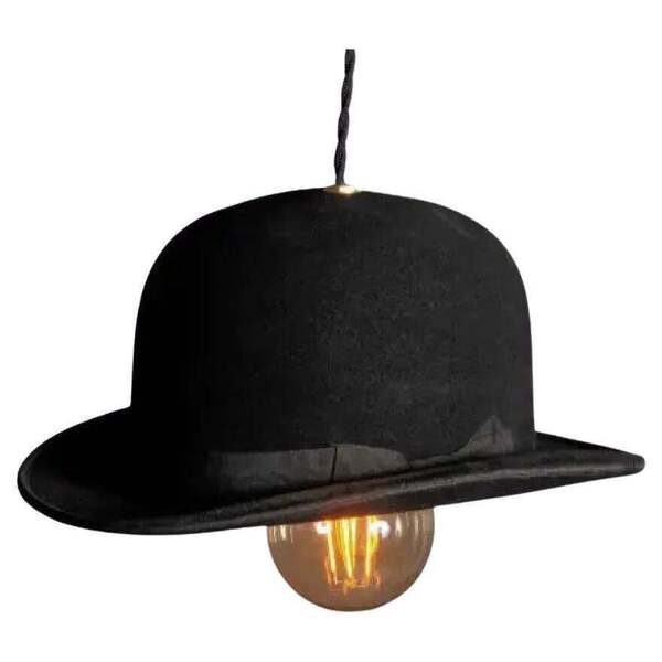 Bowler Hat Pendant Lamp, Vintage English Decorative Style | Vinterior