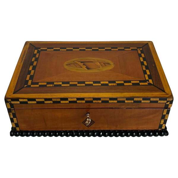 Antique Historicism Box, Birch, Marqueterie, Shell Inlay, Germany ...