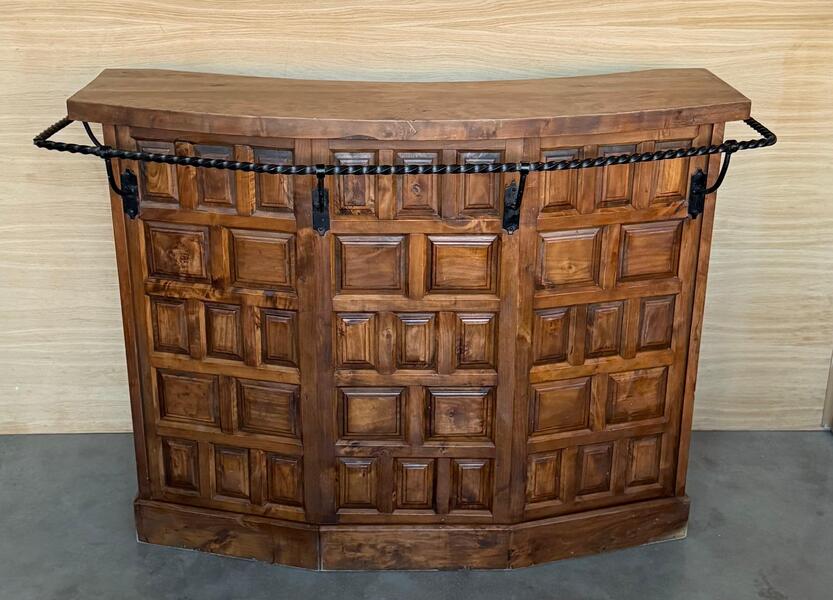 Spanish Carved Walnut Draper’s Counter, Castilian Revival, 1930s ...