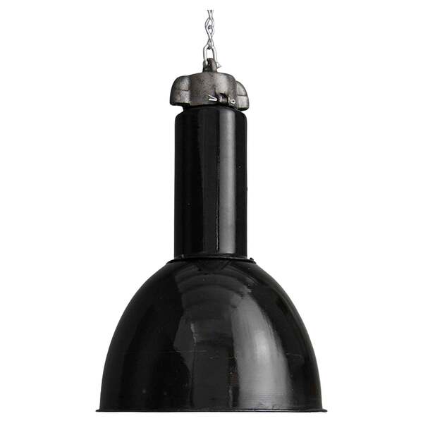 1930's Bauhaus German Black Enamel Factory Lighting | Vinterior