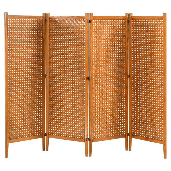 Very Rare Folding Screen / Room Divider In Pine With Suede Strings ...