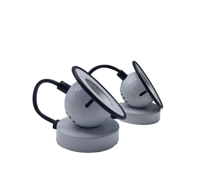 Piero Castiglioni And Gae Aulenti For Stilnovo Pair Of White Lamps ...