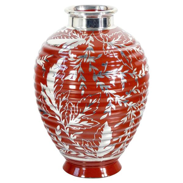 Vaso In Ceramica E Lamina D'argento, Design Giò Ponti Per Richard ...