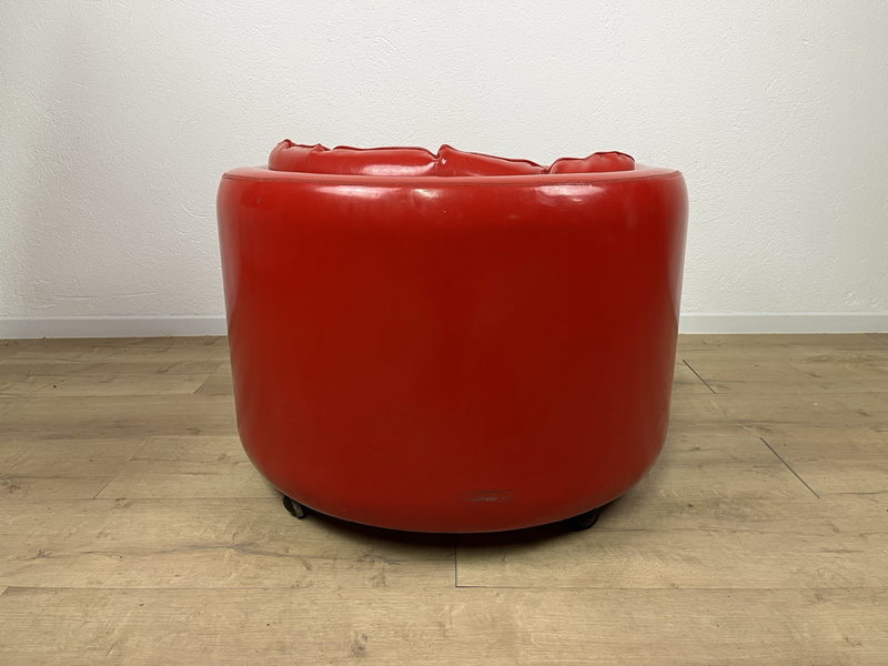 Space Age Red Vinyl Armchair 70’s Vintage Design | Vinterior