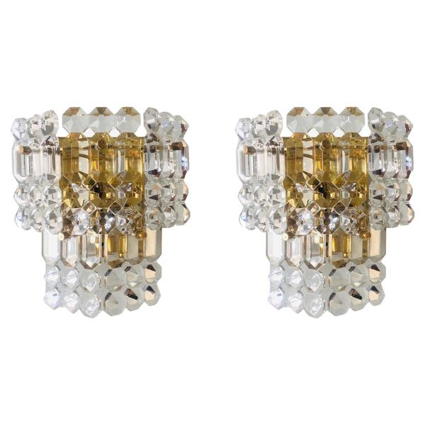 German Pair Of Midcentury Glass Wall Sconces By Kinkeldey, 1970s ...