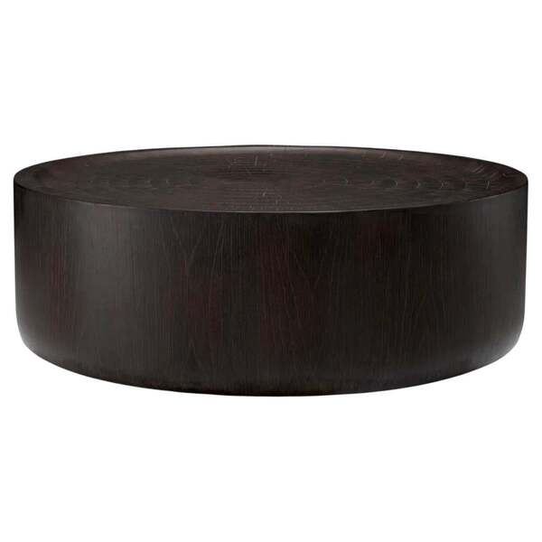 Small Round Coffee Table In Dark Brown Fiber Reinforced Concrete ...