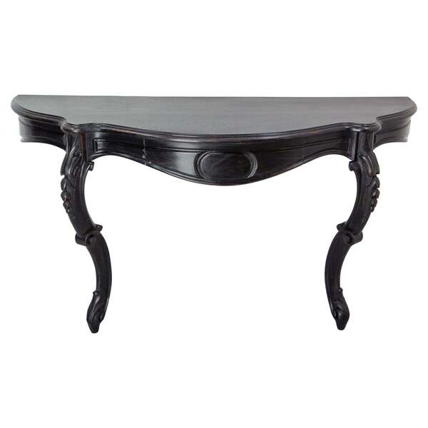 Antique French Black Patinated Wood Wall Mounted Entry Hall Console Circa 1880 | Vinterior