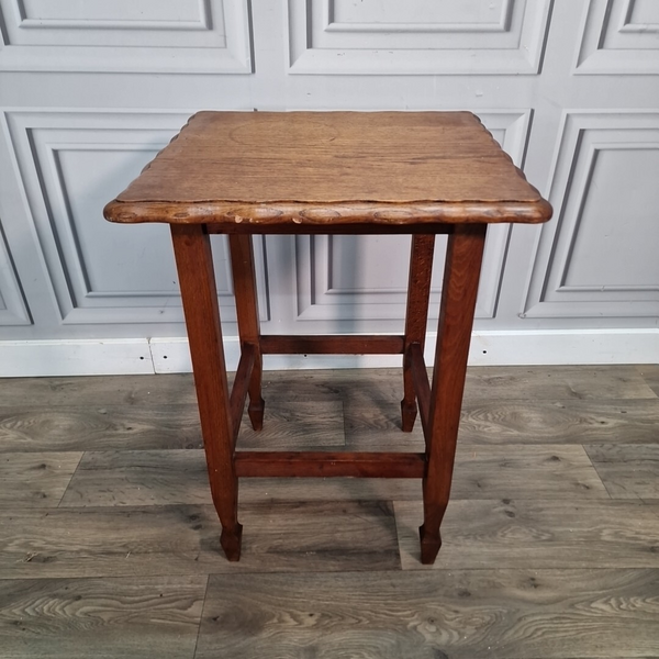 Antique Hall Side Table Solid Oak Occasional Shaped Top Scalloped Edge ...