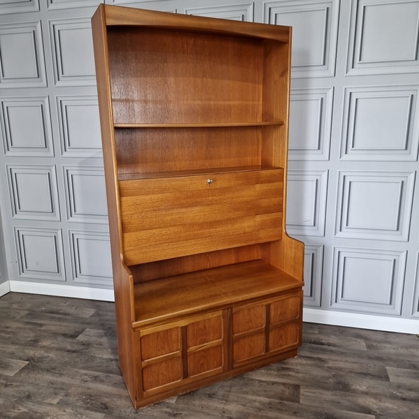 Retro Vintage Wall Cabinet Unit Mid Century Teak Nathan Squares Display ...