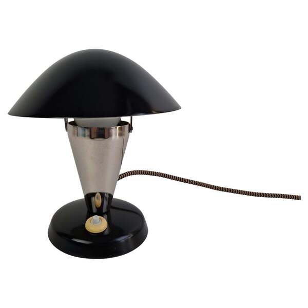 Bauhaus Mushroom Table Lamp With Adjustable Shade, Czechoslovakia ...