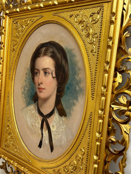 19th Century Oil Painting Portrait Lady Sarah Sophia Wood Née Clark By ...