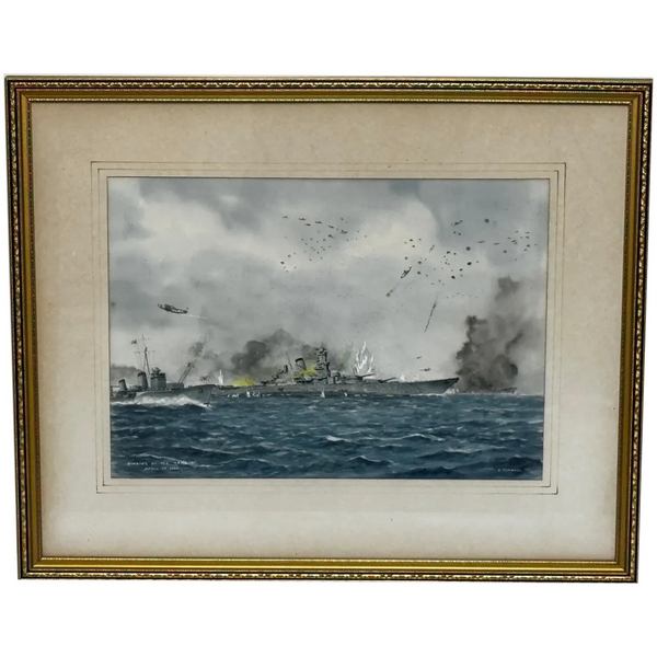 Naval Battle Operation Ten Go Painting Sinking Of Battleship Yamato ...