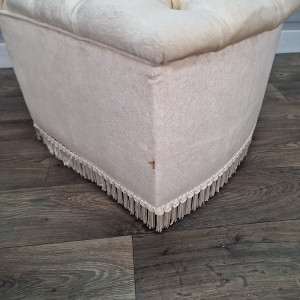 Retro Vintage Slipper Chair Button Back – Bedroom Nursery Dressing Seat ...