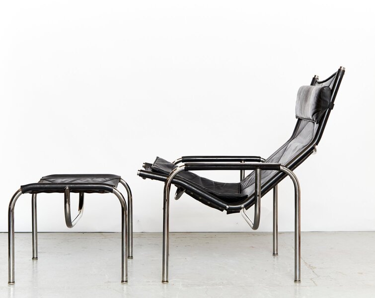 Vintage He1106 Armchair & He1104 Footstool By Hans Eichenberger For ...