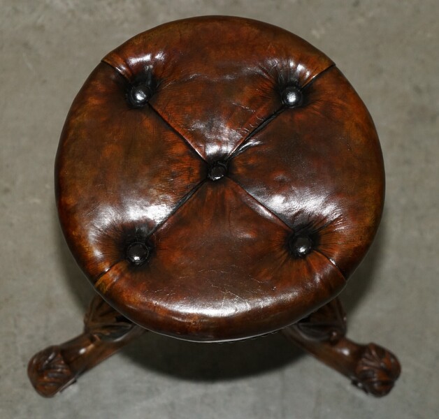 Antique Victorian 1880 Brown Leather Chesterfield Height Adjustable ...