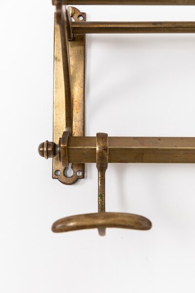 Art Deco Brass Wall Mounted Coat Rack | Vinterior