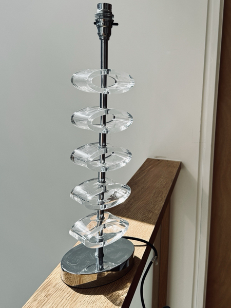 Retro Space Age Dar Lucite Hoop Table Lamp With Metallic Shade | Vinterior