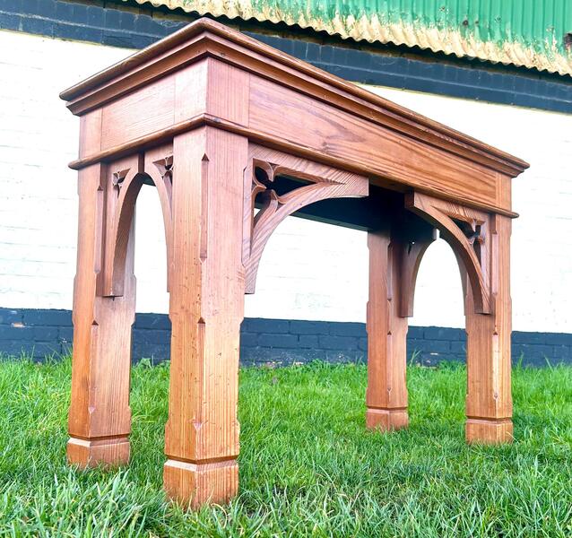 Gothic Pitch Pine Dining Table Vintage Kitchen Country Industrial Wooden Old Wooden Side Antique ...