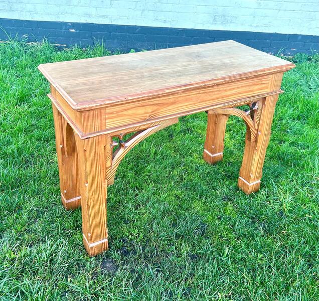 Gothic Pitch Pine Dining Table Vintage Kitchen Country Industrial Wooden Old Wooden Side Antique ...