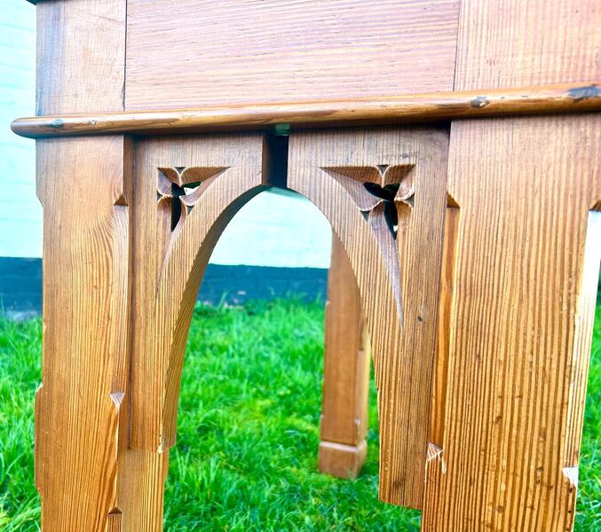 Gothic Pitch Pine Dining Table Vintage Kitchen Country Industrial Wooden Old Wooden Side Antique ...