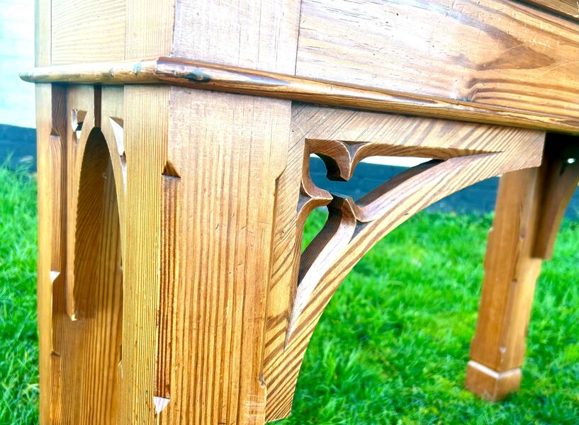 Gothic Pitch Pine Dining Table Vintage Kitchen Country Industrial Wooden Old Wooden Side Antique ...