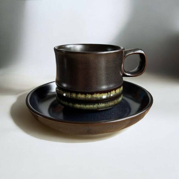 9 Piece Denby Cup & Saucers Set | Mid Century Tea Set | Denby Coffee ...