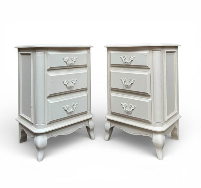 Pair Of Laura Ashley Provençale Dove Grey Bedside Chest Of Drawers ...