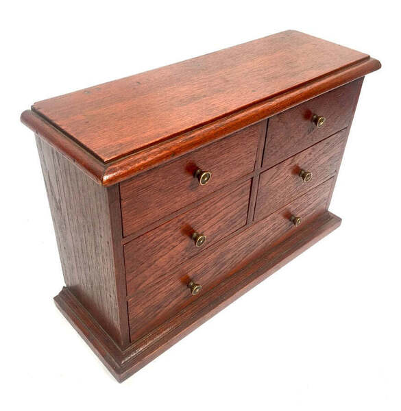 Antique Tabletop Wooden Small Chest Of Drawers / Storage Box Cabinet C ...