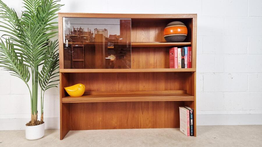 McIntosh Vintage Mid Century Danish Design Teak & Glazed Glass Bookcase ...