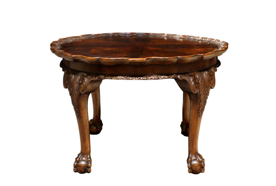 Queen Anne Style Burr Walnut Circular Occasional Table, Circa 1920 ...