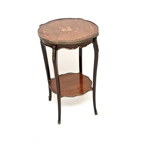 Antique French Inlaid Marquetry Occasional Side Table | Vinterior