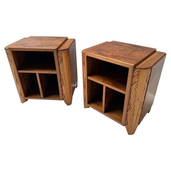 Two Art Deco Cabinets Or Bed Side Tables, 1930s | Vinterior