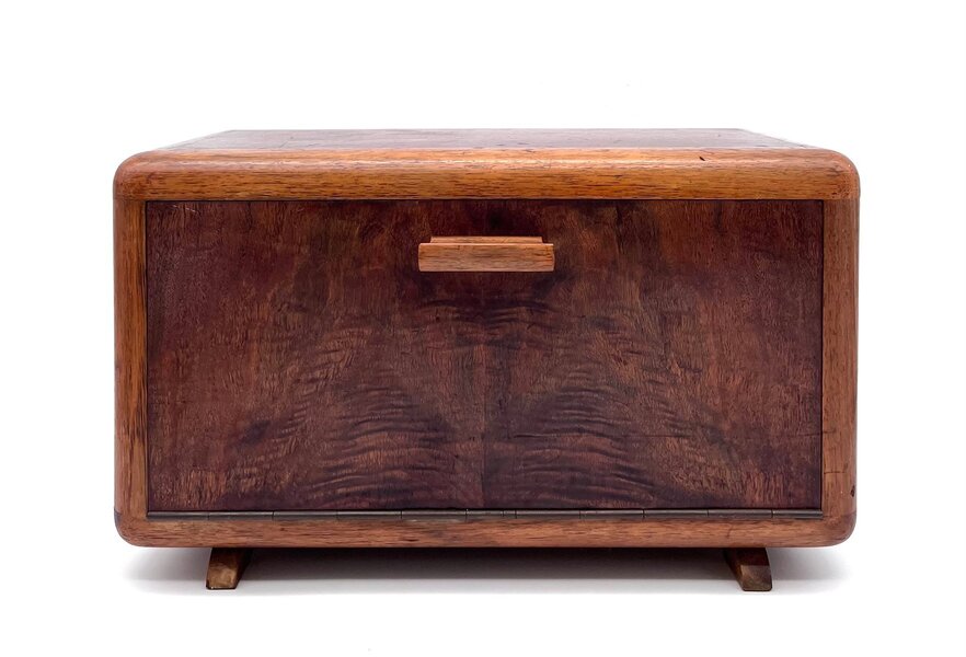 Art Deco Bread Box In Handcrafted Walnut, 1930s | Vinterior