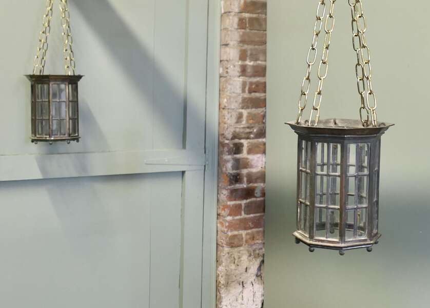 A Pair Of 19th Century Bronze Lantern Ceiling Light Shades This Is A ...