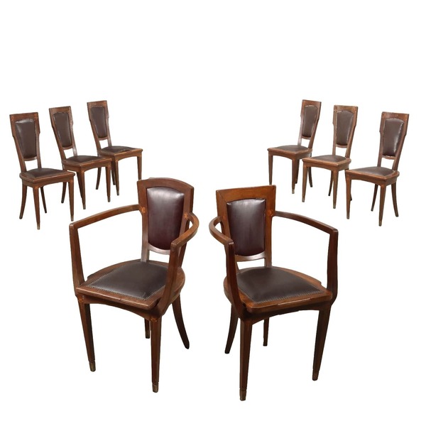 Chairs Set Art Nouveau Mahogany Italy XX Century | Vinterior