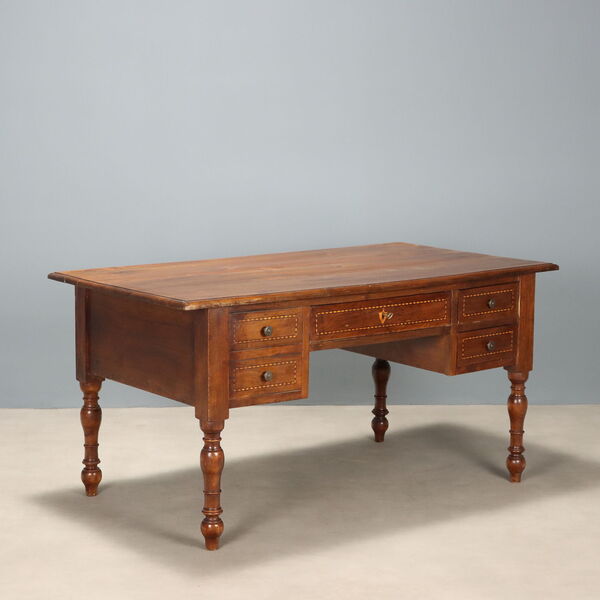 Antique Writing Desk Walnut Woods Italy XX Century | Vinterior