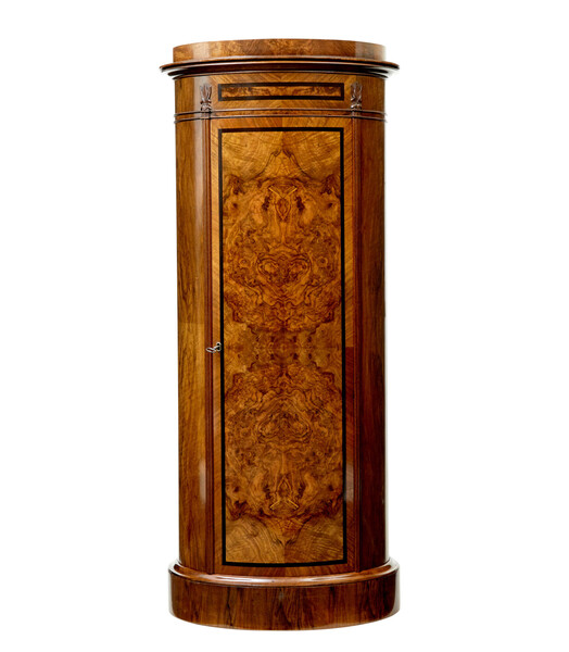 19th Century Burr Walnut Pedestal Cupboard | Vinterior