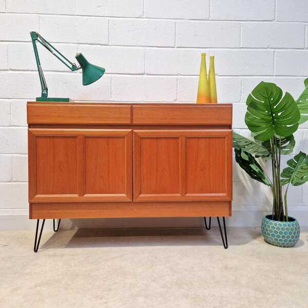 McIntosh Kelvin Vintage Mid Century Golden Teak Compact Sideboard ...