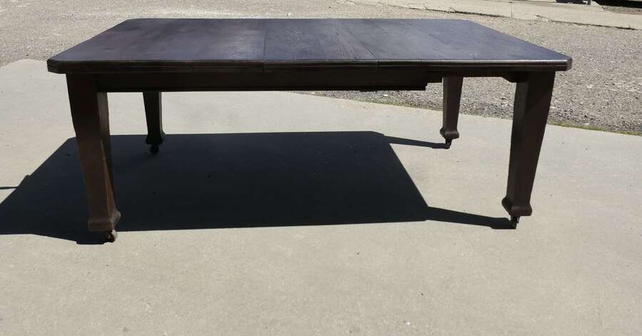 Victorian Arts And Crafts Oak Wind Out Table, Extending Dining Table ...