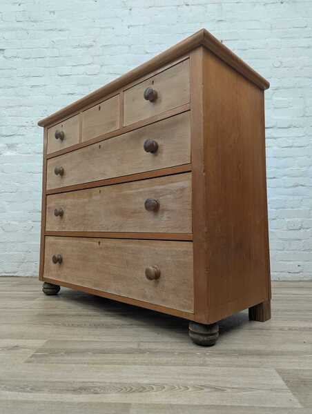 Victorian Stripped Oak & Pine Chest Of Drawers | Vinterior