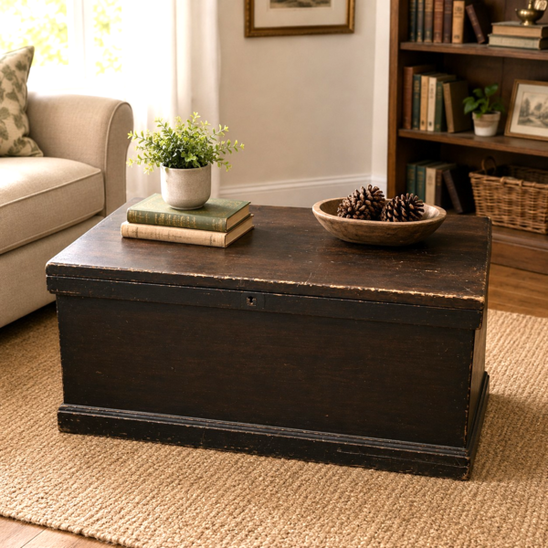 Antique Victorian Pine Blanket Box Storage Chest Trunk Scumbled Finish ...