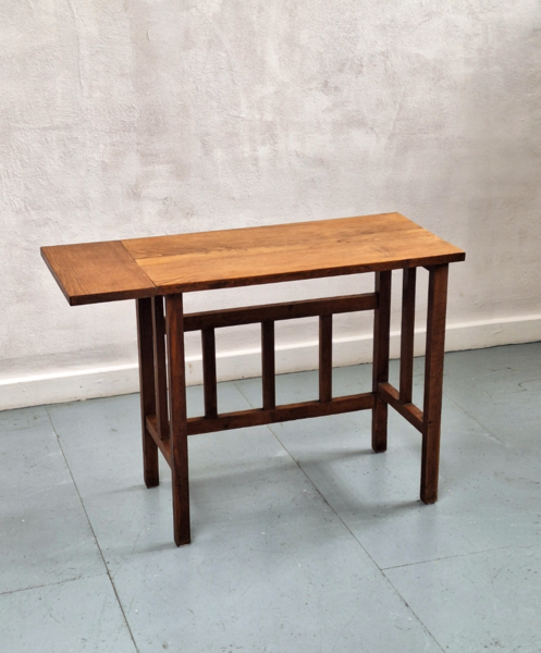 Arts And Crafts Oak Drop Leaf Desk Console | Vinterior