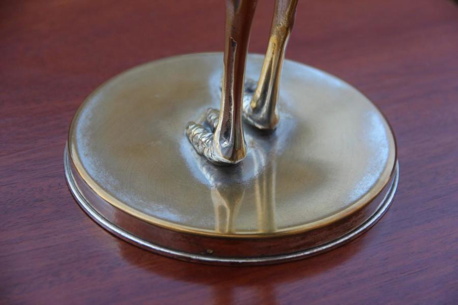 Golden Brass Ostrich Franco Lagini Italian Design Egg, 1970 Vermeil ...