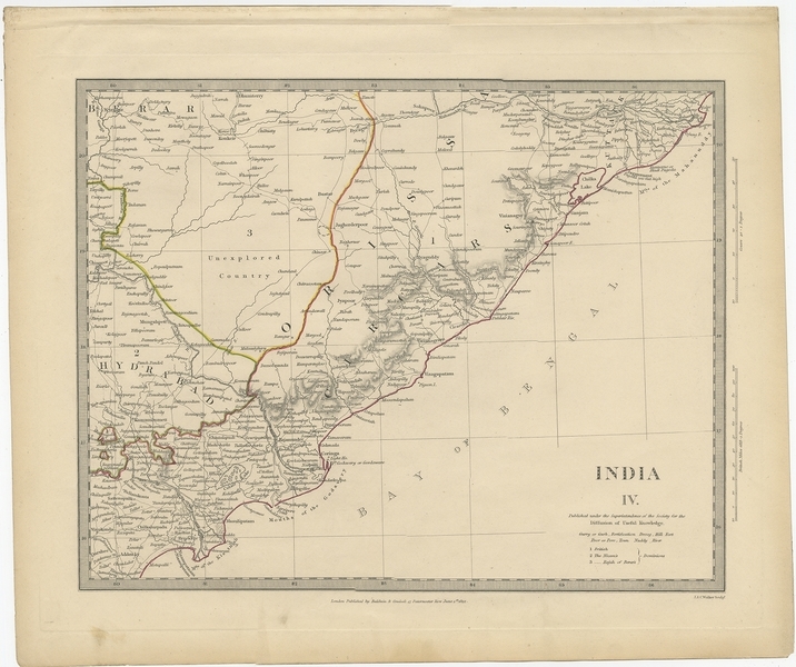 Pl. 4 Antique Map Of Eastern India By Walker (1832) | Walker & Hall ...