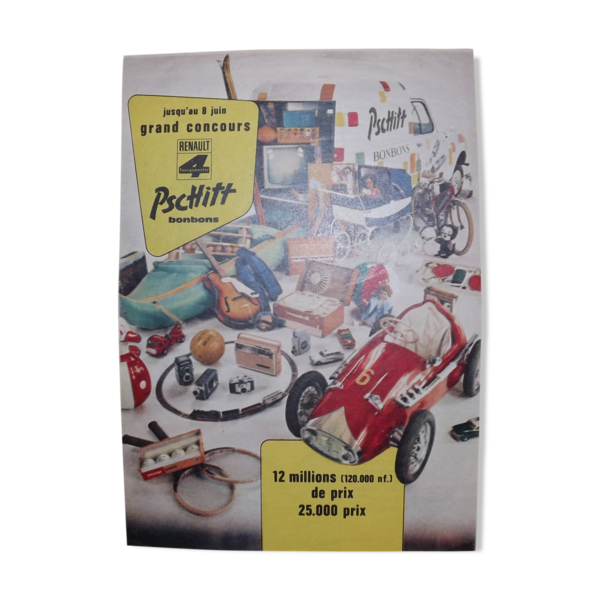 Poster Pub Pschitt 1964 Oil on Canvas Poster 33x46cm | Vinterior