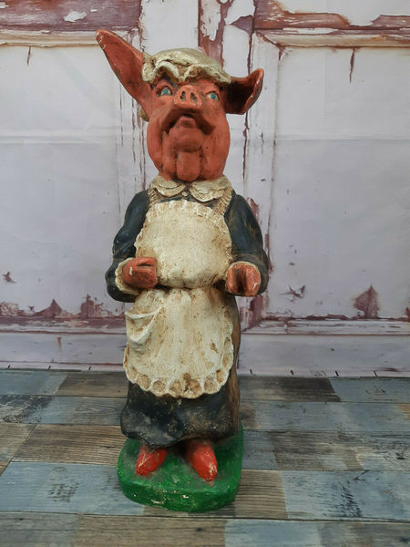 Vintage French Composite Butchers Shop Display Advertising Pig Statue ...