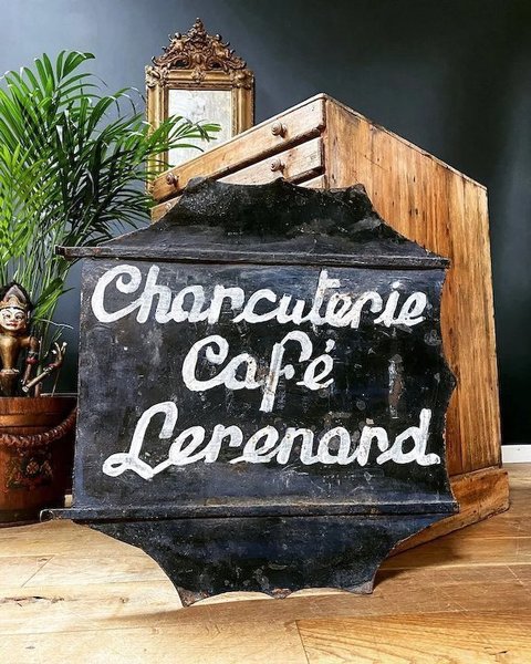 Antique Accessories | Iron 19th Century French Cafe Sign | Vinterior