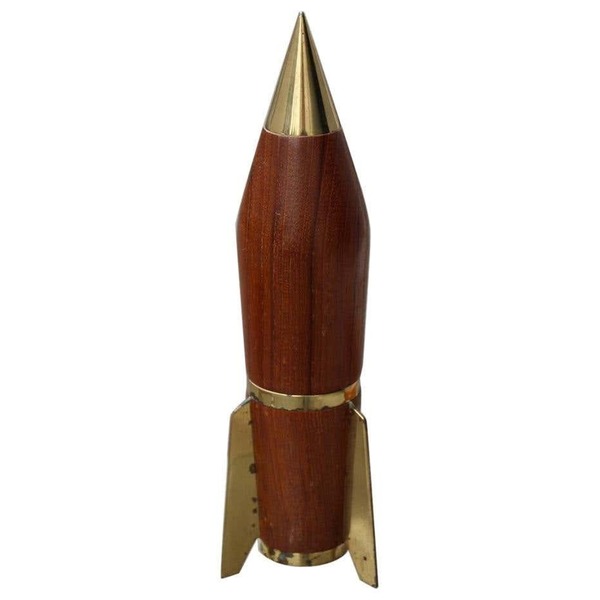 Midcentury Pepper Mill Italian Design 1950s Brass And Teak Missile ...