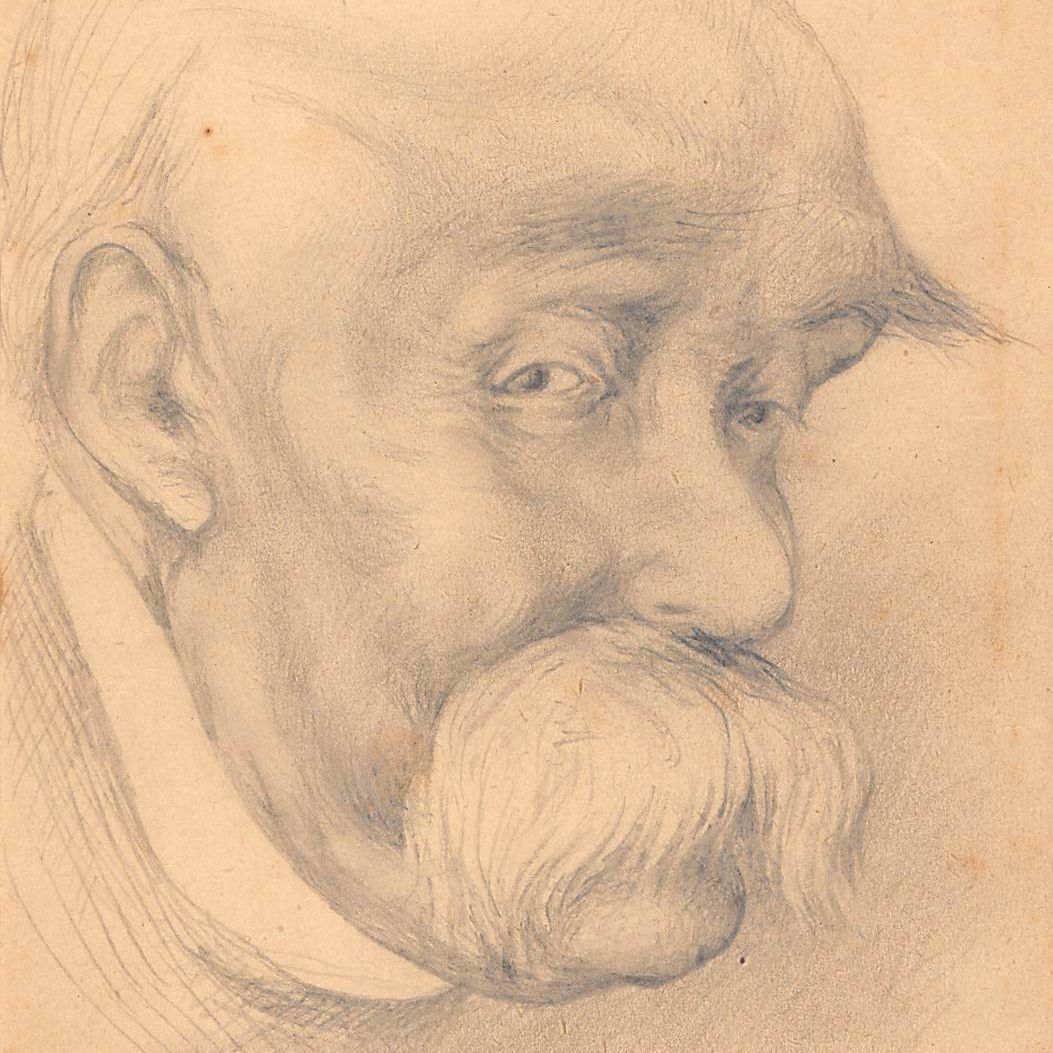 Original Drawing Portrait Caricature In Pencil On Paper Of Georges ...