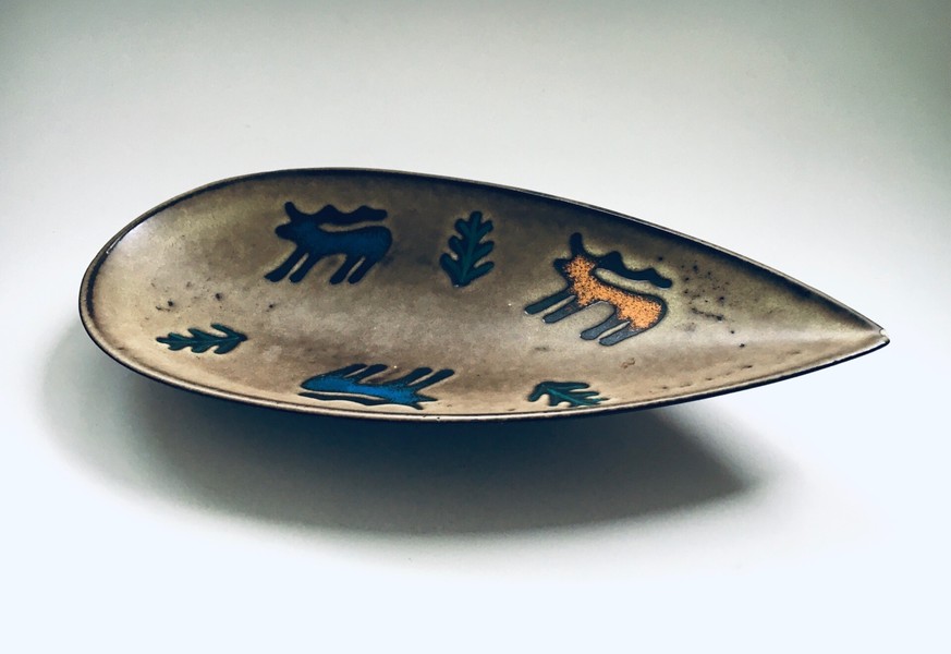Midcentury Modern Art Pottery "Deer" Dish, West Germany 1960s | Vinterior